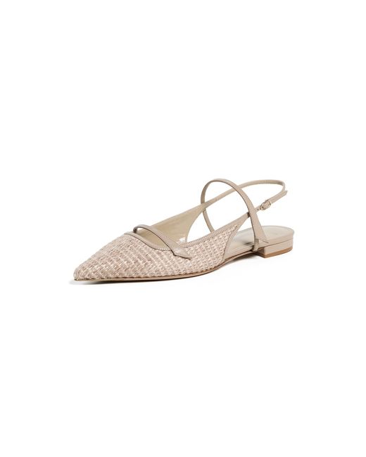 Alexandre Birman Tita Flat Raffia Flats in White | Lyst