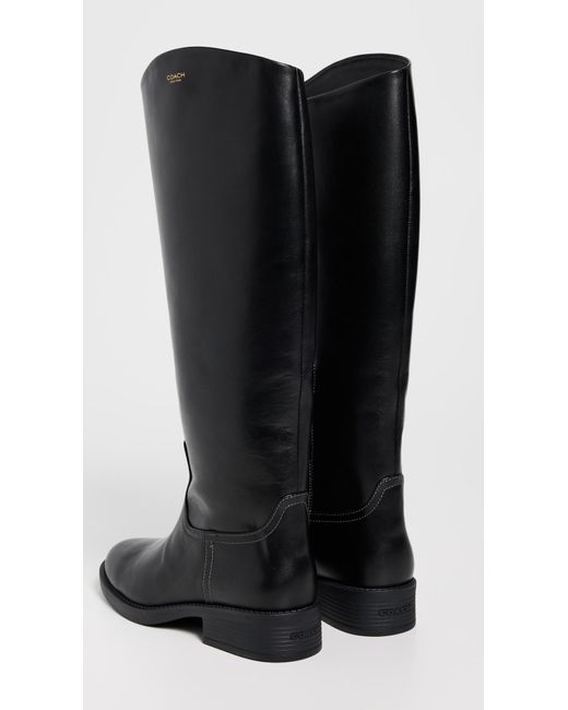 COACH Park Tall Leather Boot in Black | Lyst