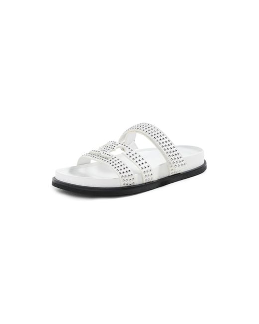 Tory Burch Ines Stud Sport Slides in White | Lyst