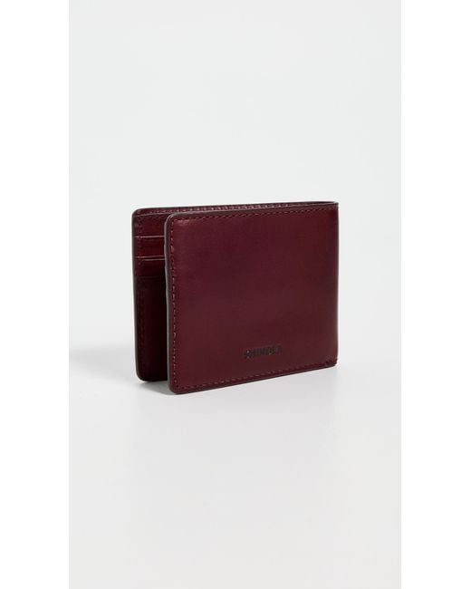 Shinola Vachetta Leather Bifold Wallet in Red for Men | Lyst