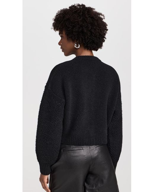 FRAME X Ritz Mixed Stitch Sweater in Black | Lyst