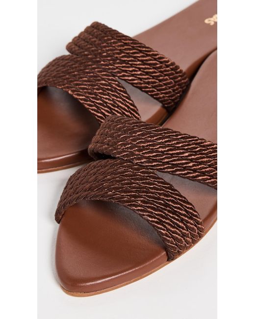 Kaanas Ivy Corded Pointed Toe Slides in Brown | Lyst
