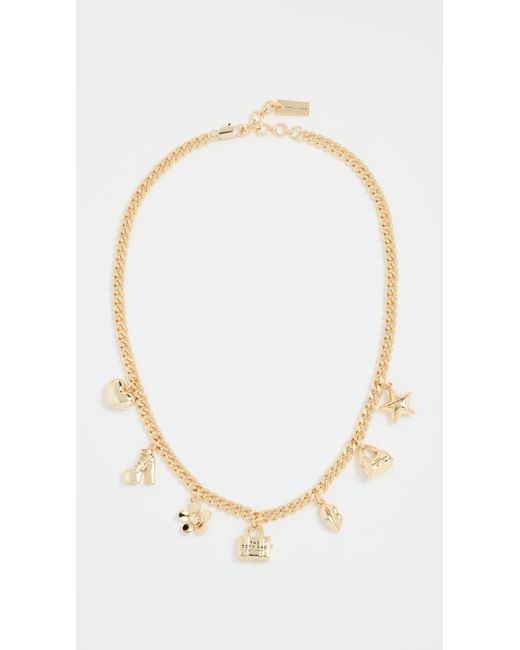 Marc Jacobs Mini Icon Charm Necklace in White | Lyst