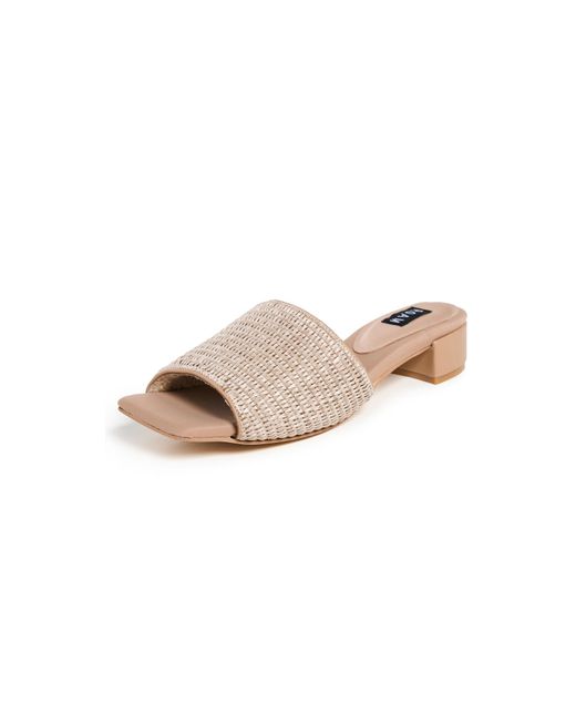 Roam Raffia Square Block Heels in Natural | Lyst