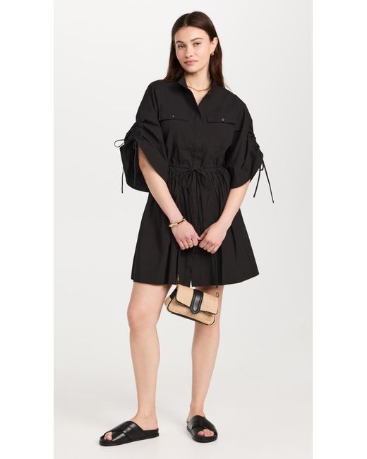 Hevron Hannah Mini Dress in Black | Lyst