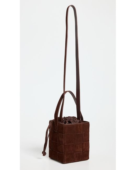 Loeffler Randall Laith Wide Woven Top Handle Bucket Bag in Brown | Lyst