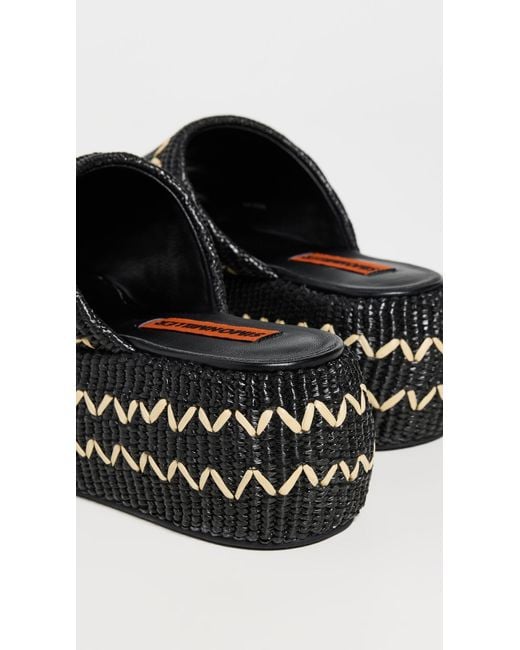 Simon Miller Zig Zag Raffia Cloudy Platform Sandals in Black | Lyst