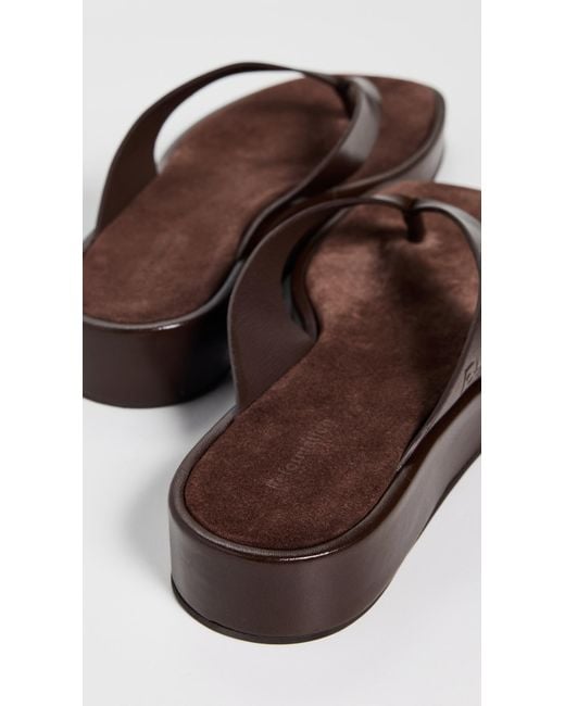 Reformation Eden Platform Thong Sandals in Black | Lyst