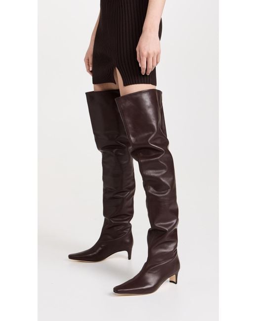 STAUD Wally Over The Knee Boots in Brown | Lyst