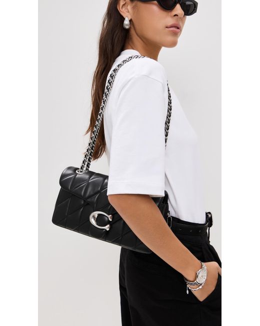COACH Quilted Tabby Shoulder Bag 26 With Chain in Black | Lyst