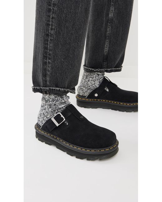 Dr. Martens Zebzag Warmlined Mules in Black | Lyst