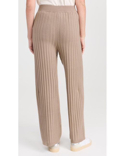 Varley Varey Ieon Wide Rib Knit Trouer in Natural | Lyst