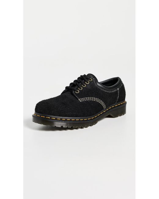 Dr. Martens Long Napped Suede Low Boots in Black | Lyst