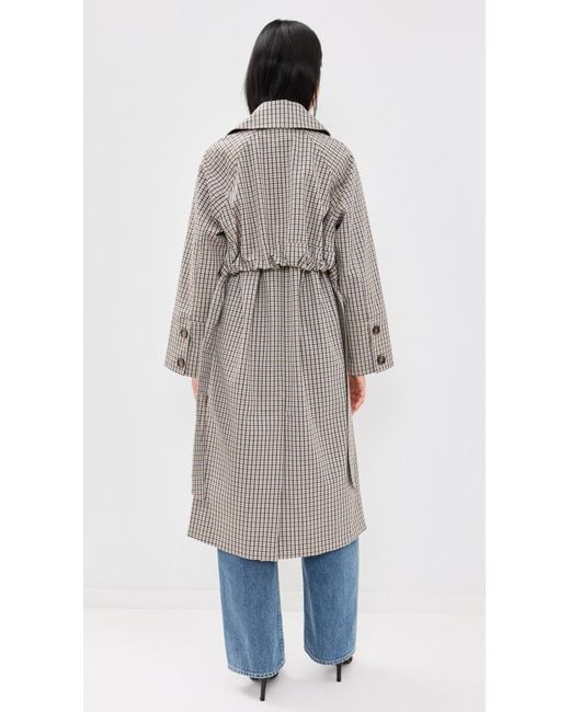 Barbour Beatrix Check Showerproof Trench Coat | Lyst