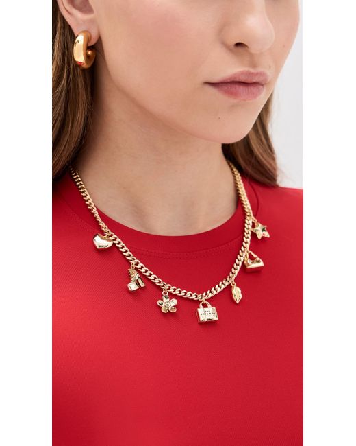 Marc Jacobs Mini Icon Charm Necklace in White | Lyst