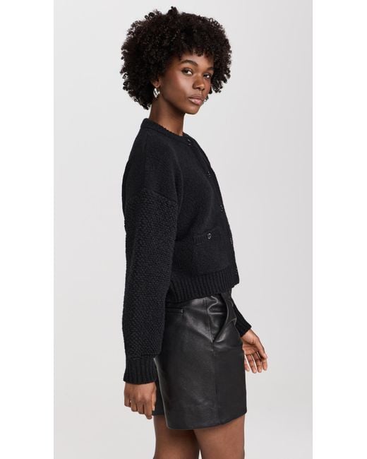 FRAME X Ritz Mixed Stitch Sweater in Black | Lyst