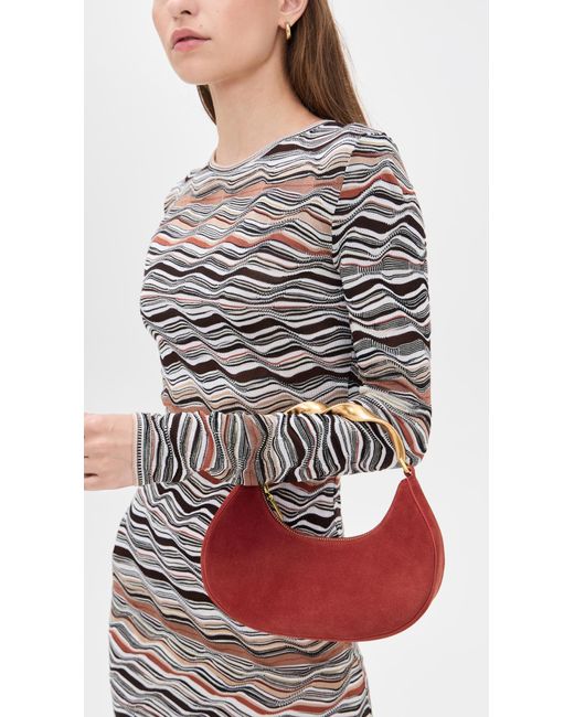 Jonathan Simkhai Nixi Suede Twist Handle Bag in Red | Lyst