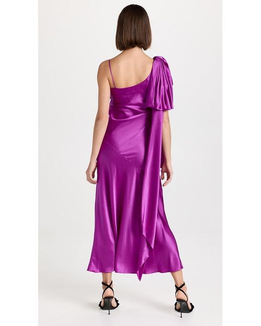 Rodarte One Shoulder Dress With Bow Detail in Purple | Lyst