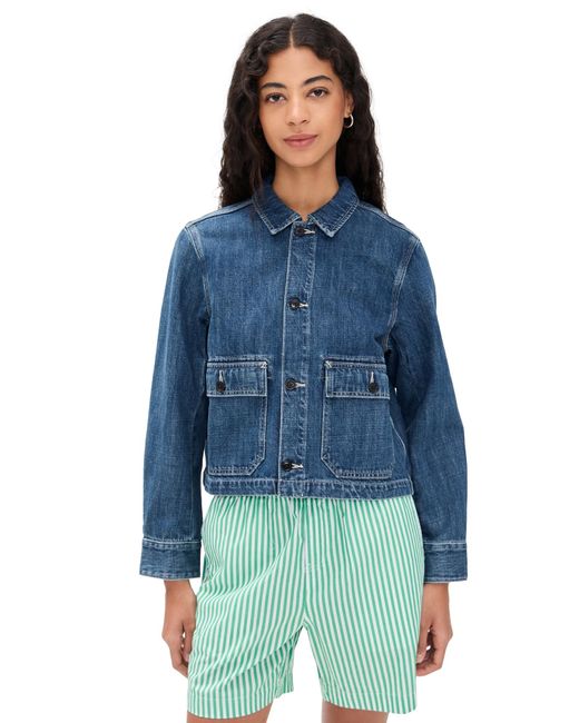 Alex Mill Cropped Jacket in Blue | Lyst