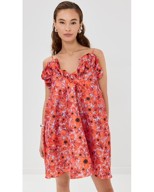 Kika Vargas Kika Varga Joan Dre Orange Daiy Taffeta Orange Daiy in Red ...