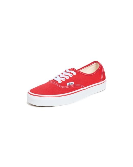 Vans Washed Canvas Comfycush Authentic Shoes in Red | Lyst
