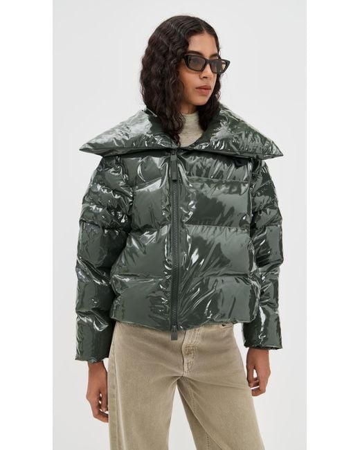 Rains Alta Vision Short Puffer Jacket in Green | Lyst