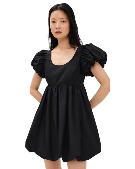 English Factory Bubble Scoop Neck Dress in Black | Lyst
