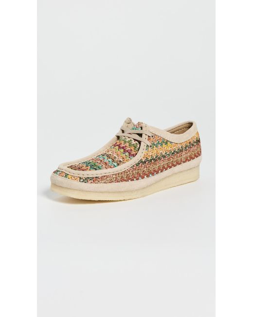 Clarks Somerset Collection Raffia Wallabee Shoes in White for Men | Lyst