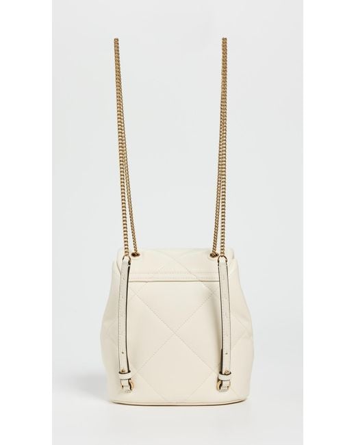 Tory Burch Kira Diamond Quilt Mini Backpack in Natural | Lyst