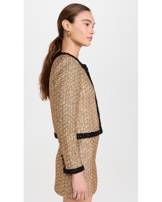 Alice + Olivia Aice + Oivia Andon Cropped Box Jacket With Ebeihed Tri ...