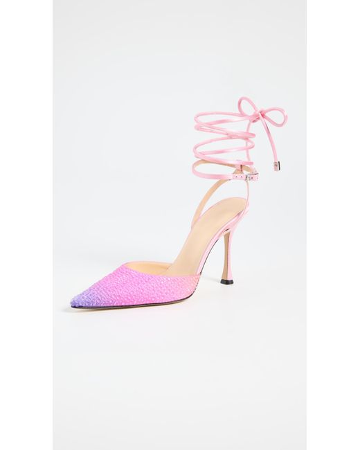 Mach And Mach Crystalized Satin High Heels In White Lyst