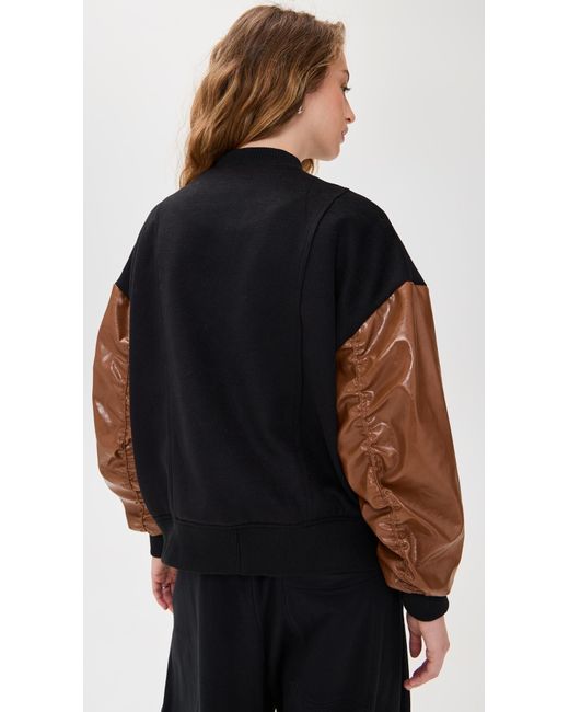 Line & Dot Varsity Jacket in Black | Lyst