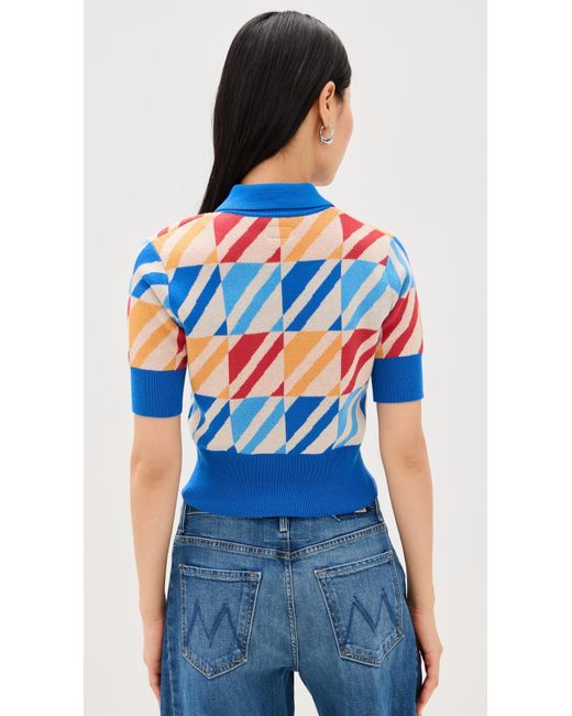 Mother The Dandy Henley in Blue | Lyst