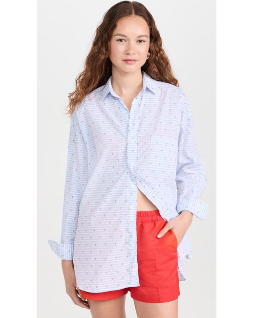 Frank & Eileen Shirley Oversized Button Up Shirt in White | Lyst