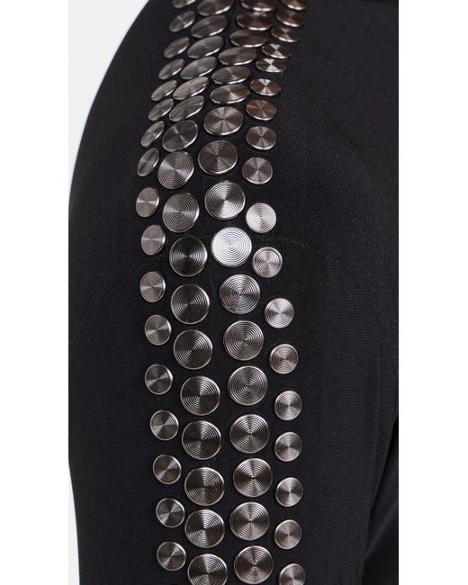 Norma Kamali Norma Kamai Gunmeta Stud Sim Fit Ong Seeve Turteneck Top ...