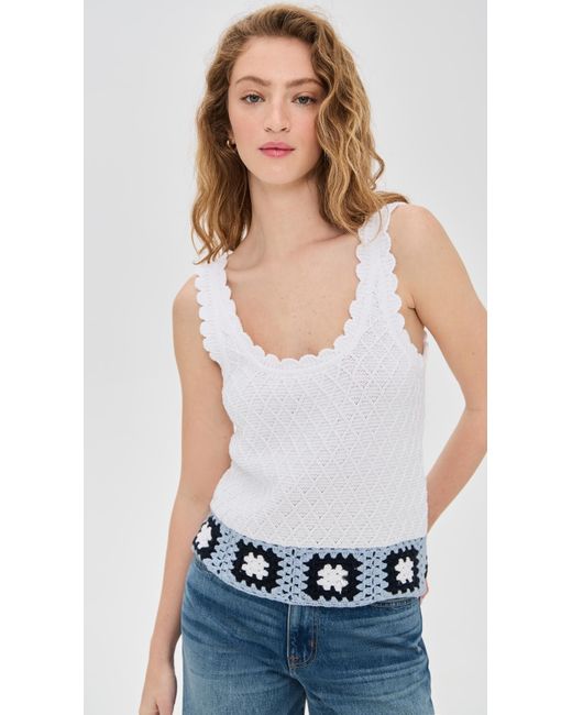 Splendid Sonia Crochet Sweater Tank in Blue | Lyst