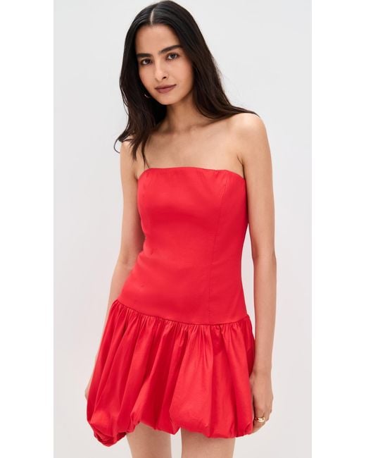 Bardot Alyna Strapless Mini Dress in Red | Lyst
