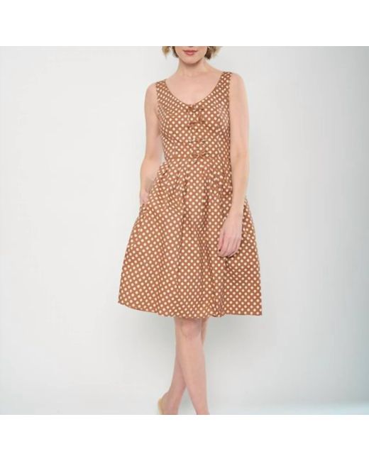 Flora Bea Fabi Dress in Brown | Lyst