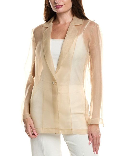 Kenneth Cole Sheer Organza Jacket in Natural | Lyst