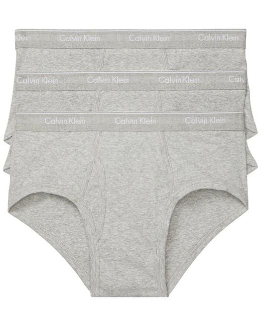Calvin Klein Set Of 3 Classic Brief in Gray for Men | Lyst