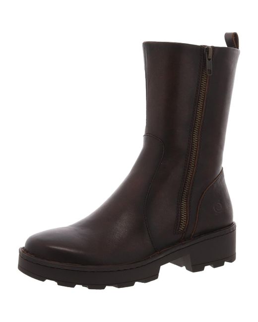 Born Zipper Leather Combat & Lace-Up Boots in Black | Lyst