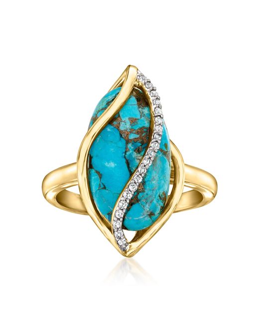 Ross-Simons Swirl Ring With Topaz in Blue | Lyst