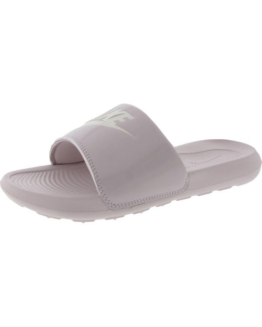 Nike Victori One Slide Logo Manmade Pool Slides in Gray | Lyst