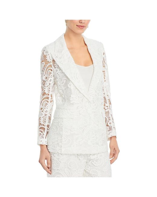 Kobi Halperin Lace Long Sleeve One-Button Blazer in White | Lyst