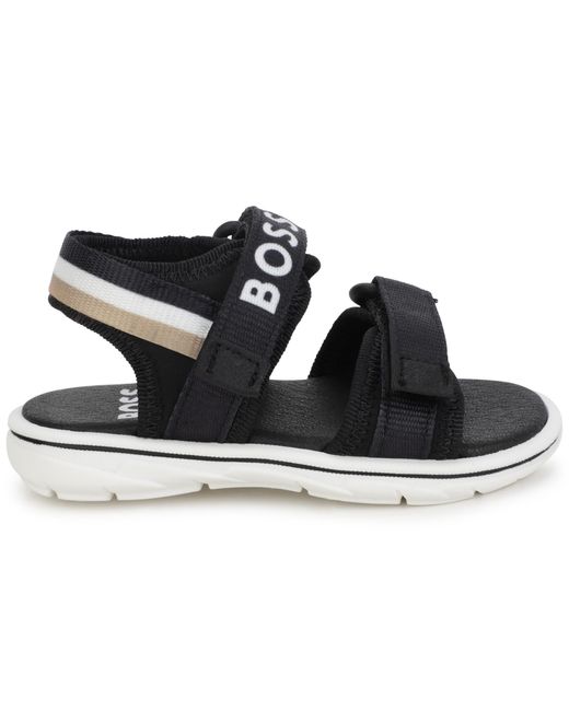 BOSS Logo Sandals in Black for Men | Lyst