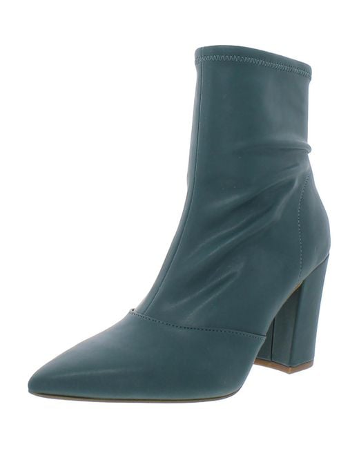 Jessica Simpson Hendria Faux Suede Pointed Toe Ankle Boots in Green | Lyst
