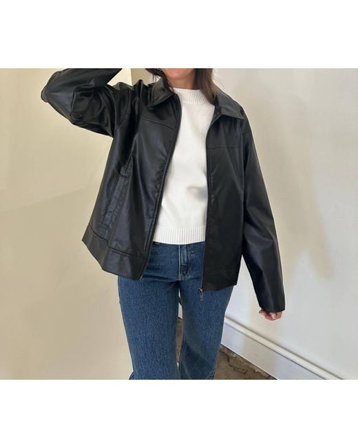 needii Pepper Oversized Faux Leather Jacket in Blue | Lyst