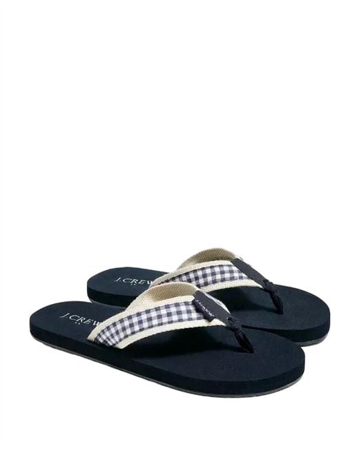 J.Crew Gingham Flip Flops in Blue | Lyst