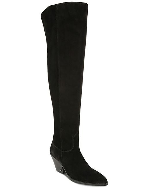 Sam Edelman Julee Leather Pointed Toe Over-The-Knee Boots in Black | Lyst