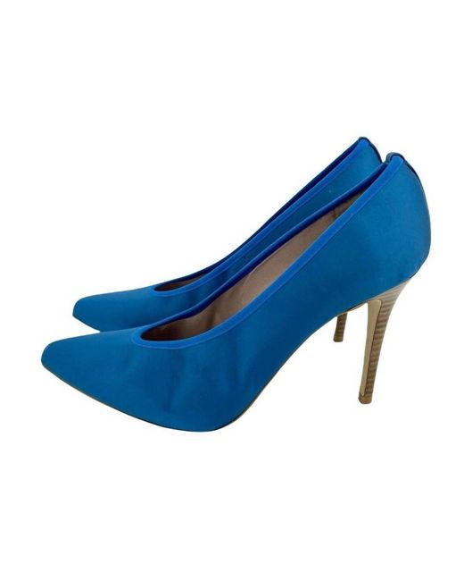 Daniele Ancarani Pointed Toe Satin Pumps Stiletto High Heels in Blue | Lyst